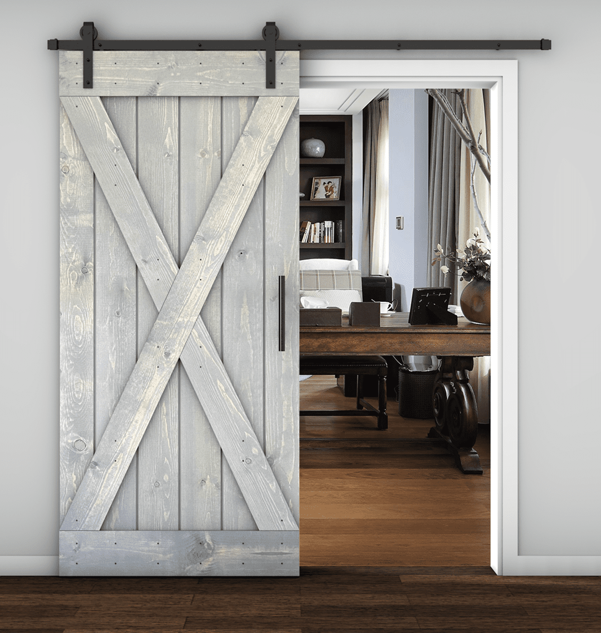 Essencaliy 38in x84in Solid Wood Barn Door, Made-in-USA Farmhouse ...