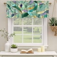 Abstract Leaf 2 Panels Kitchen Valance, Crystals Gold Veins Luxury ...