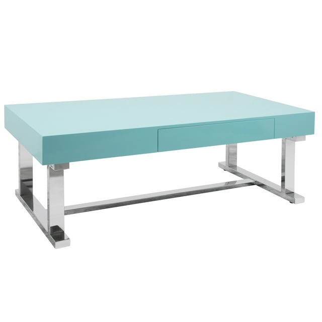 Luster Contemporary Coffee Table in Light Blue by LumiSource - Walmart.com