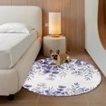 4ft Round Rug Purple Eucalyptus Leaves Area Rugs for Living Room ...