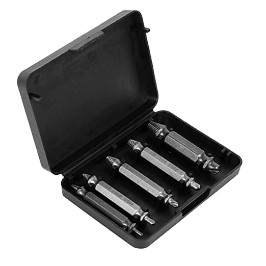 Screw Extractor Set 5 pc W/ Case for Stripped & Damaged Screws, Broken ...