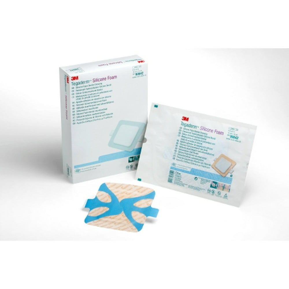 Silicone Foam Dressing 3M Tegaderm 6 X 6 Inch Square Adhesive with Border Sterile 1 Count ...