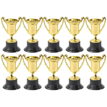 HEIBIN 10pcs Plastic Reward Trophies Gold Award Trophy Cups School ...