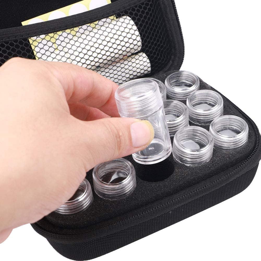 Travel Pill Organizer Small Pill Box,with 15 Divided Tiny Bottl ...