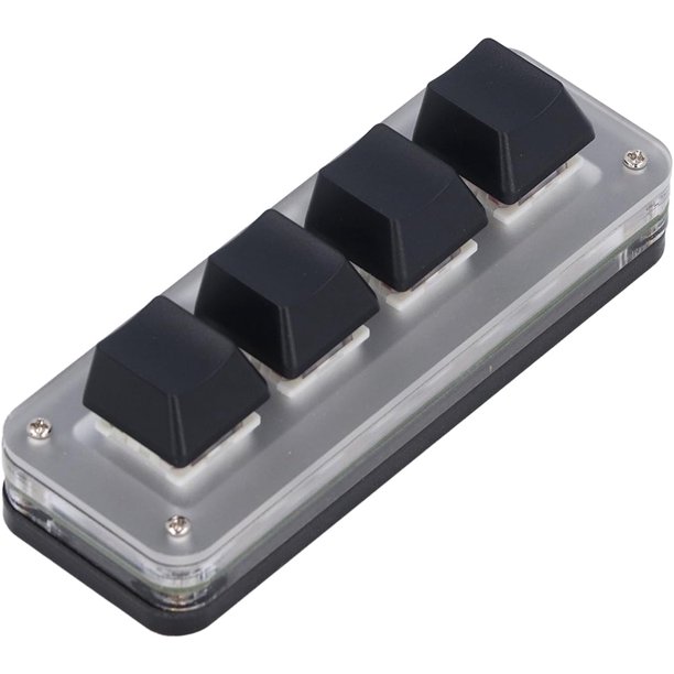 Veeki Mini 4 Key USB C Wired Red Switch Mechanical Keypad, Programming ...