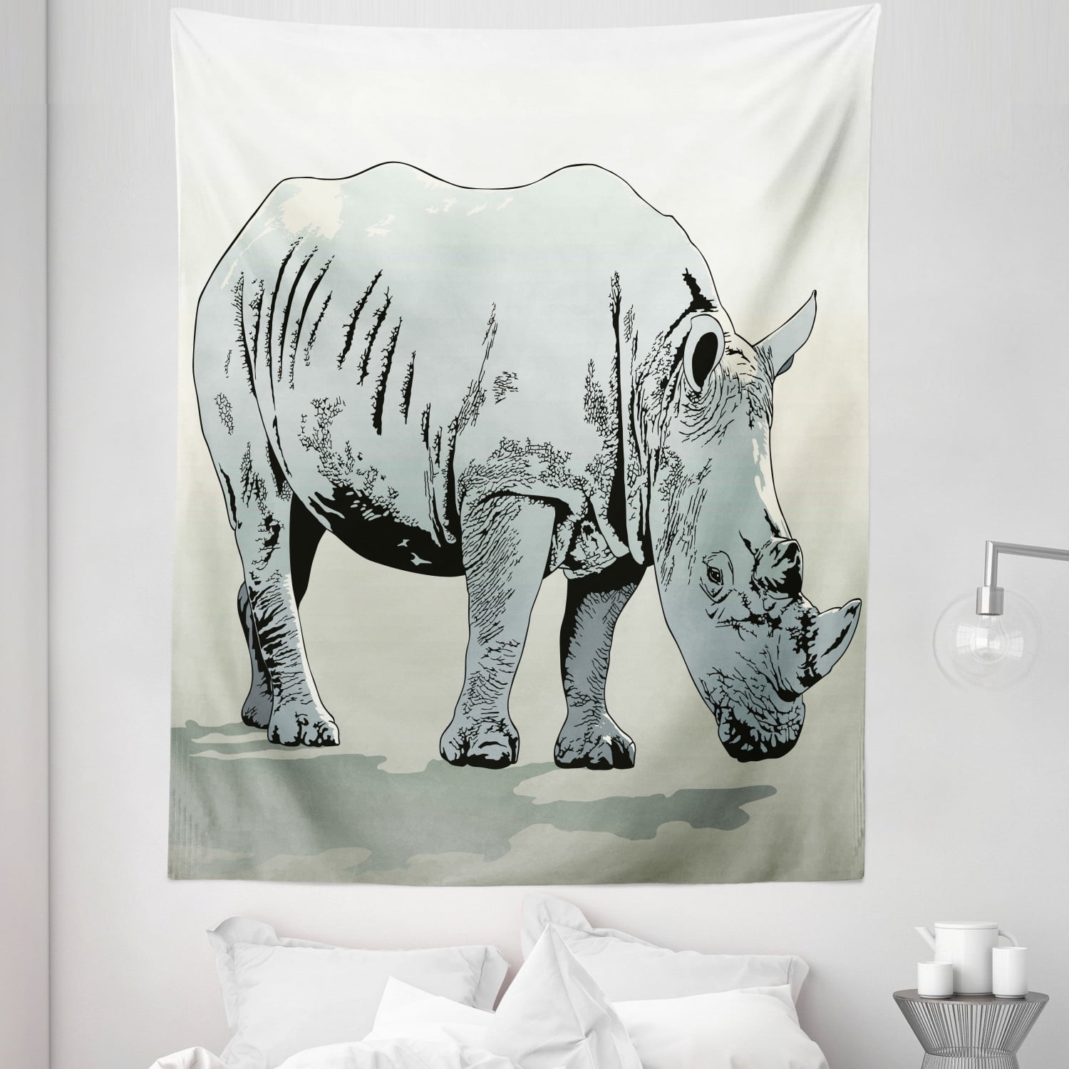 Animal Tapestry, Wild Animals Themed Creature Illustration Tropical ...