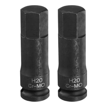 Uxcell 2pcs 1/2" Drive Torx Bit Socket T100 Impact 6 Point Star Bit Sockets CR-MO Steel with ...