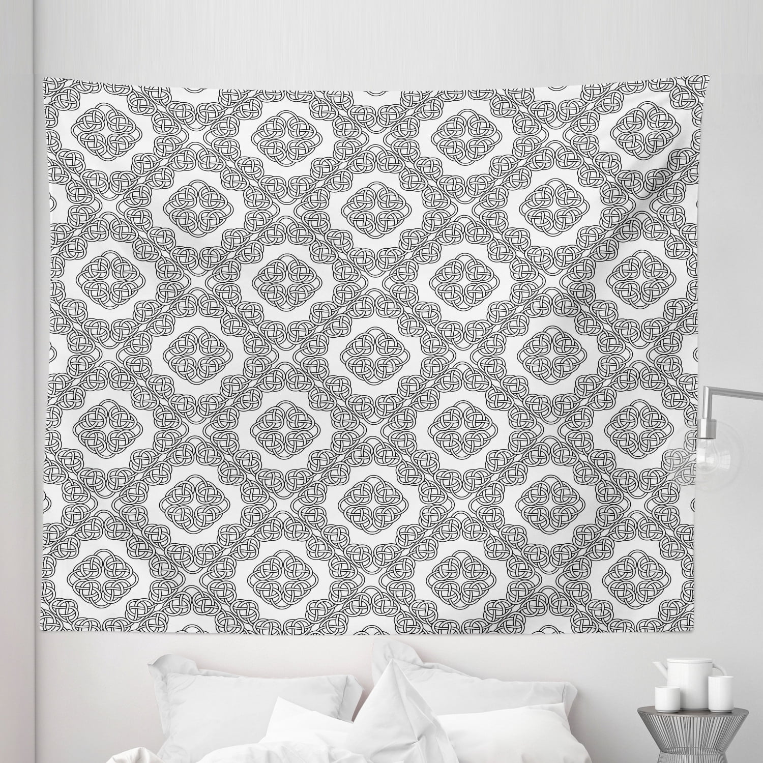Celtic Tapestry, Vintage Geometric Diagonal Symmetrical Binding Celtic ...