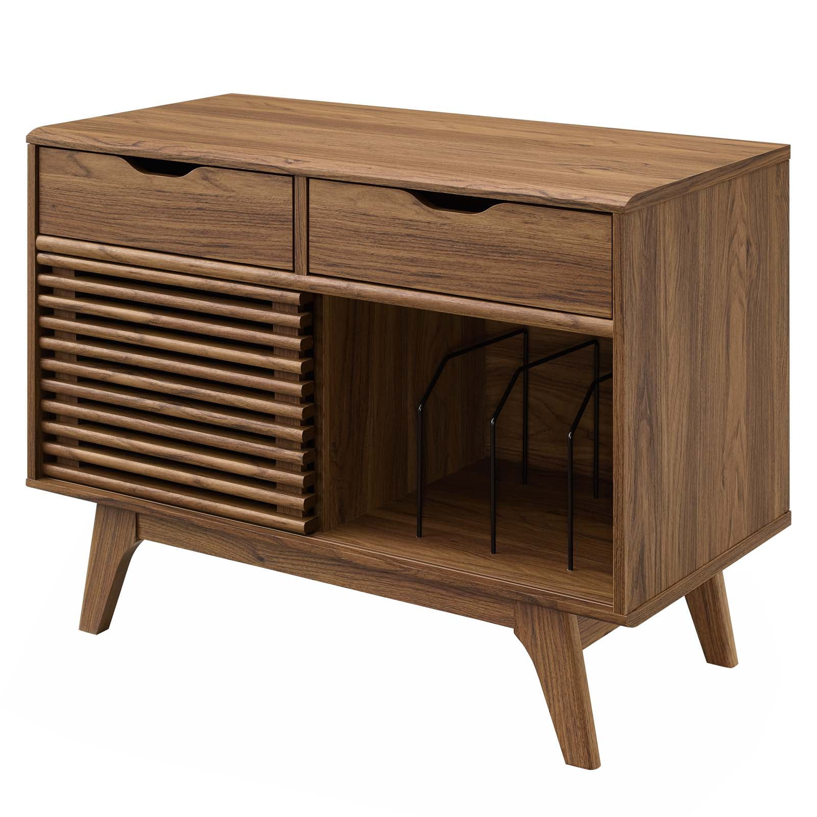 Sofa Side Table Display Stand, Wood, Brown Walnut, Modern Contemporary ...