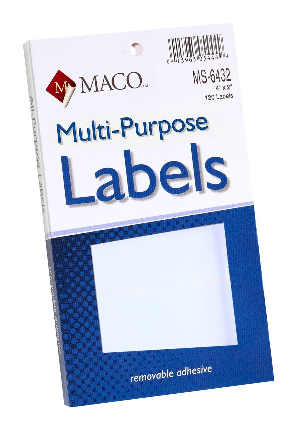 MACO White Rectangular Multi-Purpose Labels, 4 x 2 Inches, 120 Per Box ...