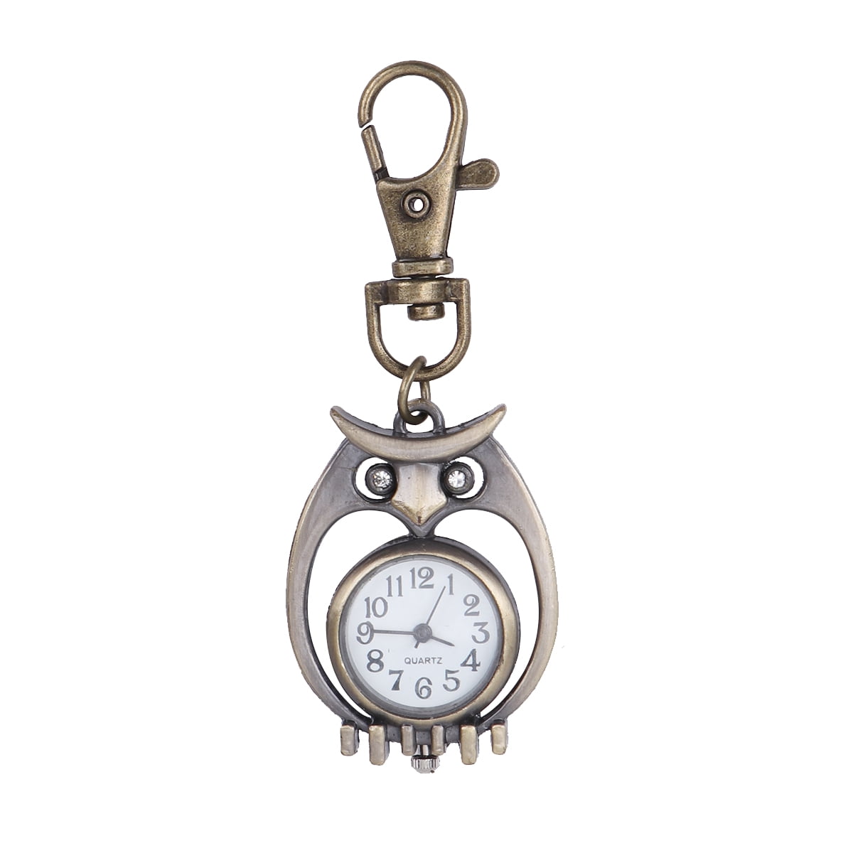 Vintage Pocket Watch Owl Shaped Key Chain Creative Key Ring Quartz ...