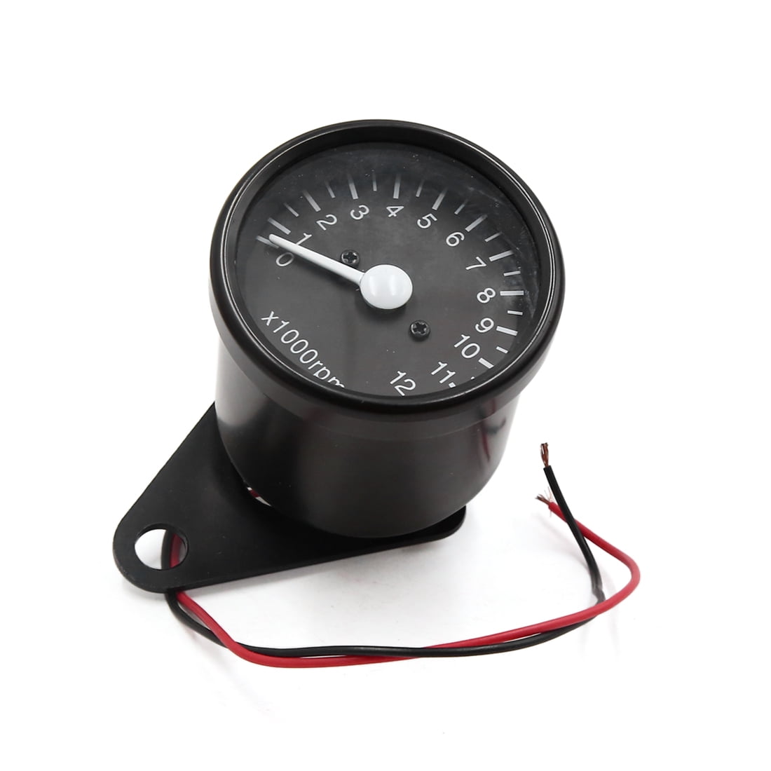 Universal Rotating Single Speedometer Gauge Meter Black for Motorcycle ...