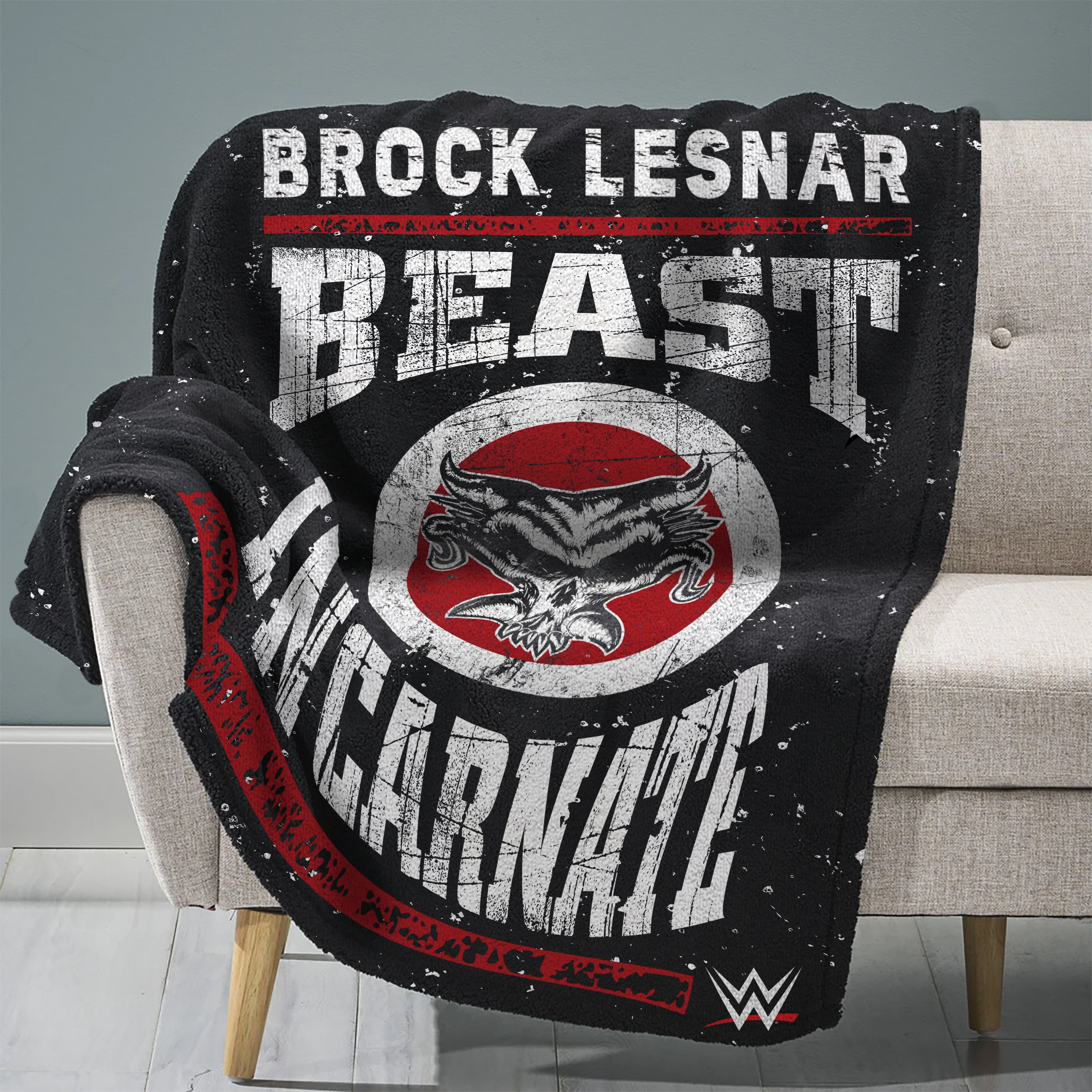 Sleep Squad WWE Brock Lesnar Beast Incarnate 60” x 80” Raschel Plush ...