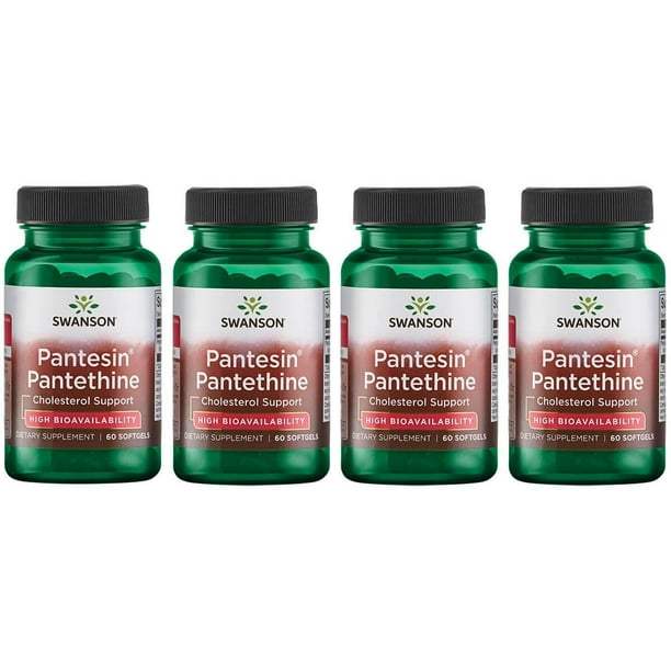 Swanson Pantesin Pantethine 300 mg 60 Sgels 4 Pack - Walmart.com