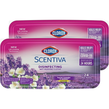 Clorox Scentiva Disinfecting Wet Mop Pads, Lavender & Jasmine, 48 Wet ...