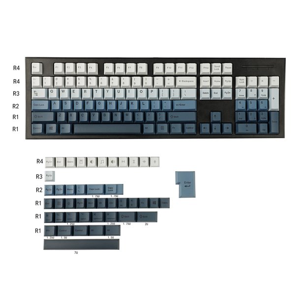 1.8mm Thickness PBT Gradient Keycaps Cherry Profile Dye Sub Mac Keyset ...