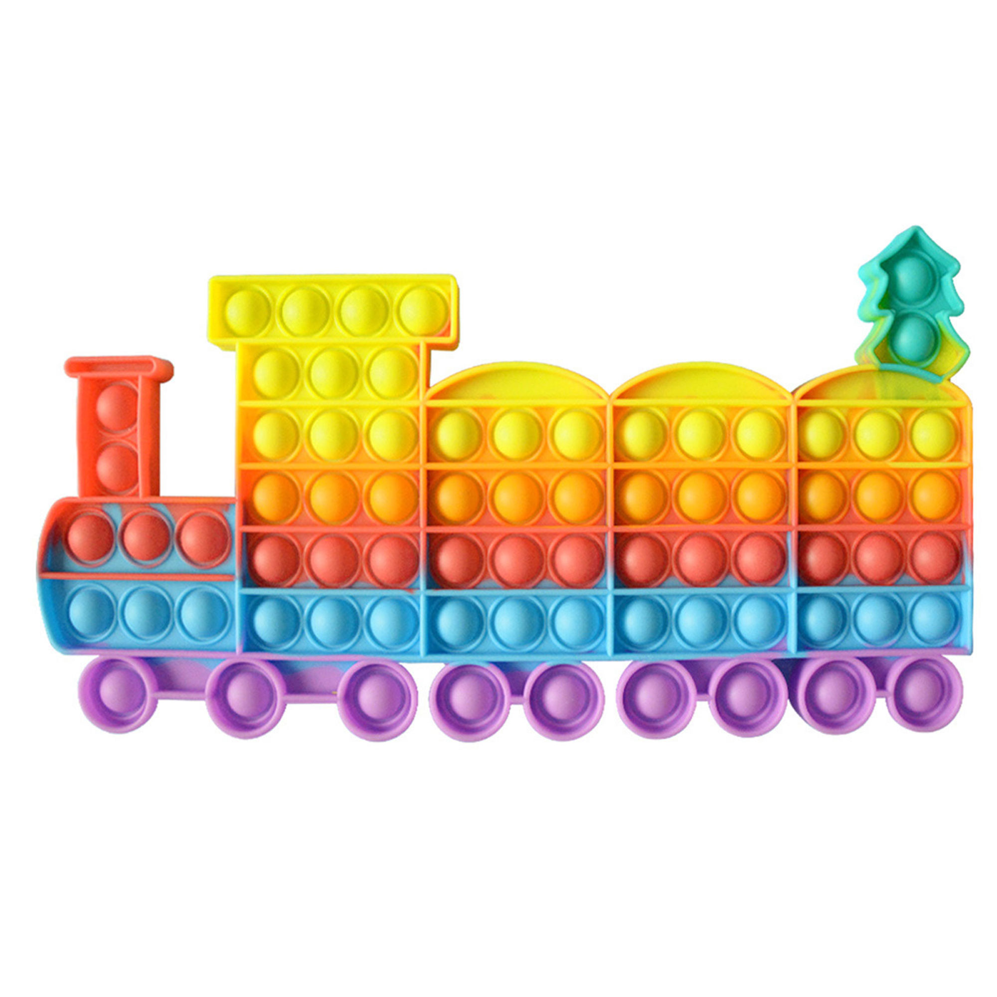 Multitrust Bubble Fidget Toy Christmas Train Christmas Fruit Stress ...