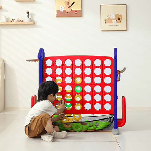 Gymax Outdoor Connect Four Family Game Set - Large Yard Big 4 in A Row ...
