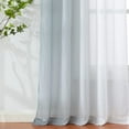 "Junvictex Grey Ombre Crushed Chiffon Sheer Crinkle Curtains for Living ...
