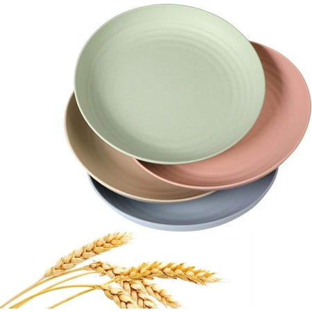 Lightweight Wheat Straw Plates 6 Pack 5.9' Unbreakable Dinner Dishes ...