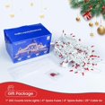 23FT 200Count Red Icicle Lights,White Wire Icicle Mini Lights Plug in ...