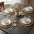 Corn husk woven circular placemat, suitable for dining tables, weddings ...