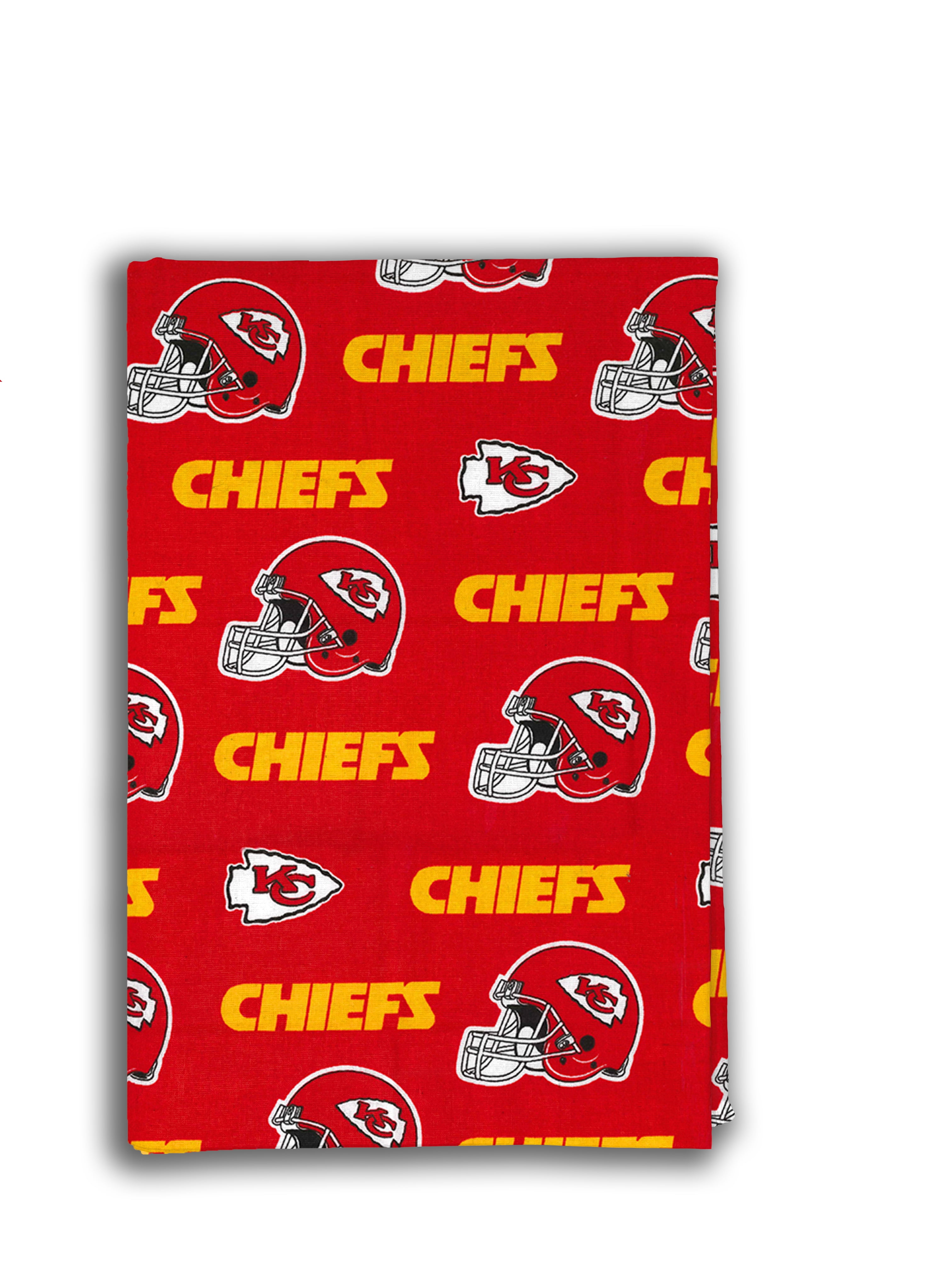 Kansas City Chiefs 58" x 2 yd 100% Cotton Logo Baseball Sports Precut ...
