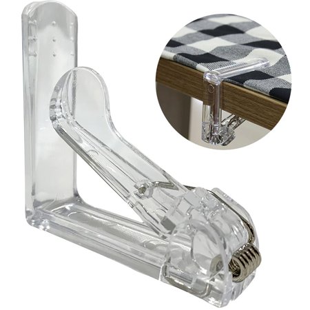 10 Pieces Tablecloth Plastic Loaded Fixing Clamp Adjustable Grip Table ...