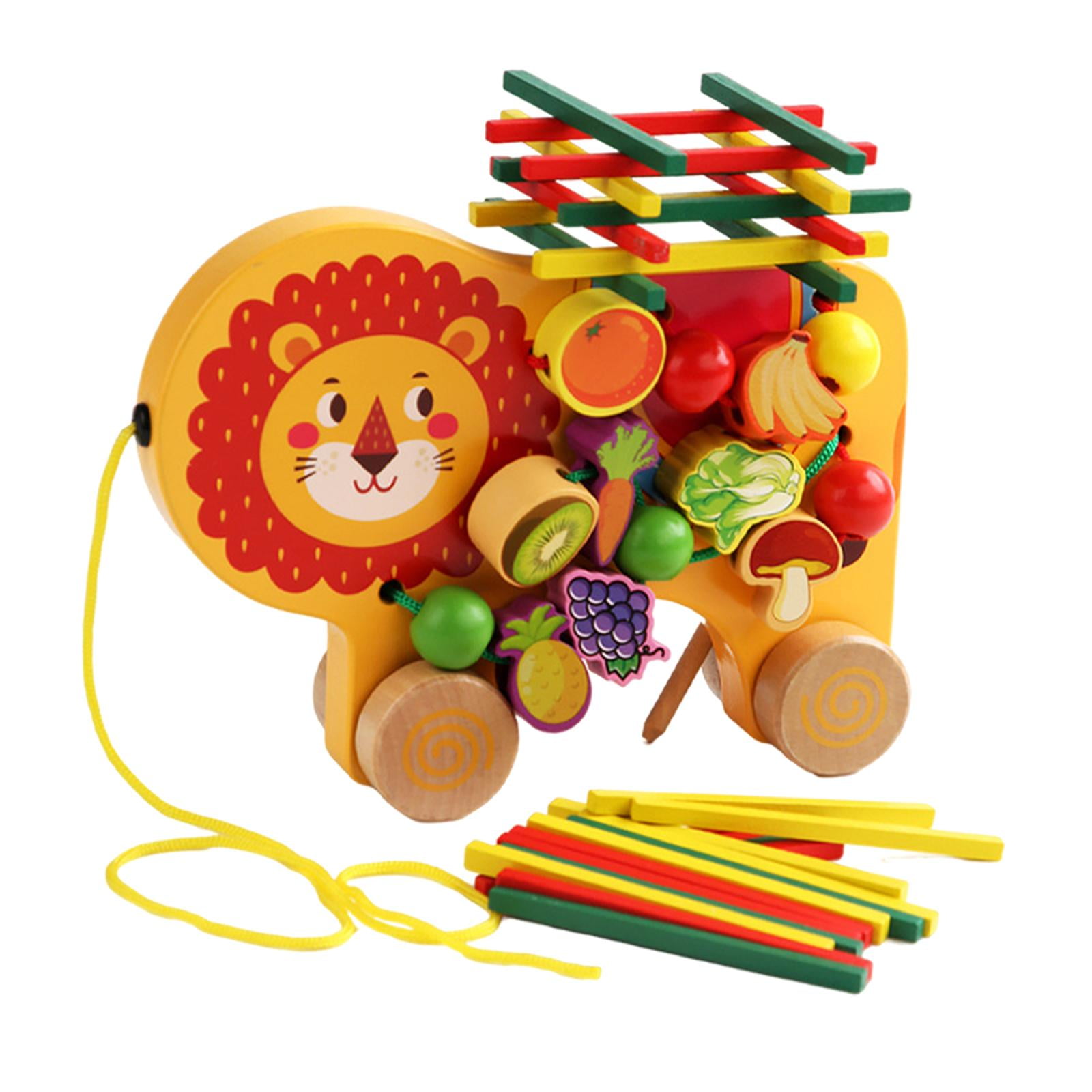 Wooden Balancing Puzzle Developing Intelligence Color Fruits Cognition ...