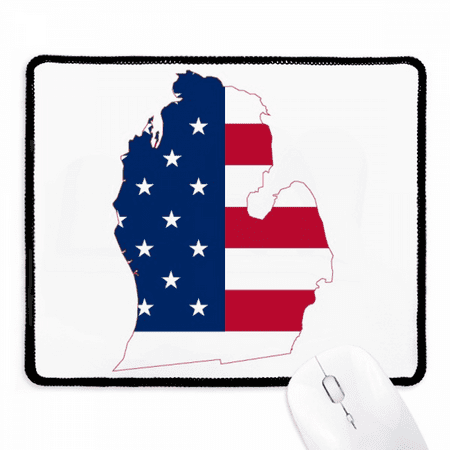 Michigan America USA Map Stars tripes Flag Mousepad Stitched Edge Mat ...