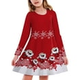 Girls Christmas Dresses Kids Toddler Girls Christmas Trees Deer Print ...