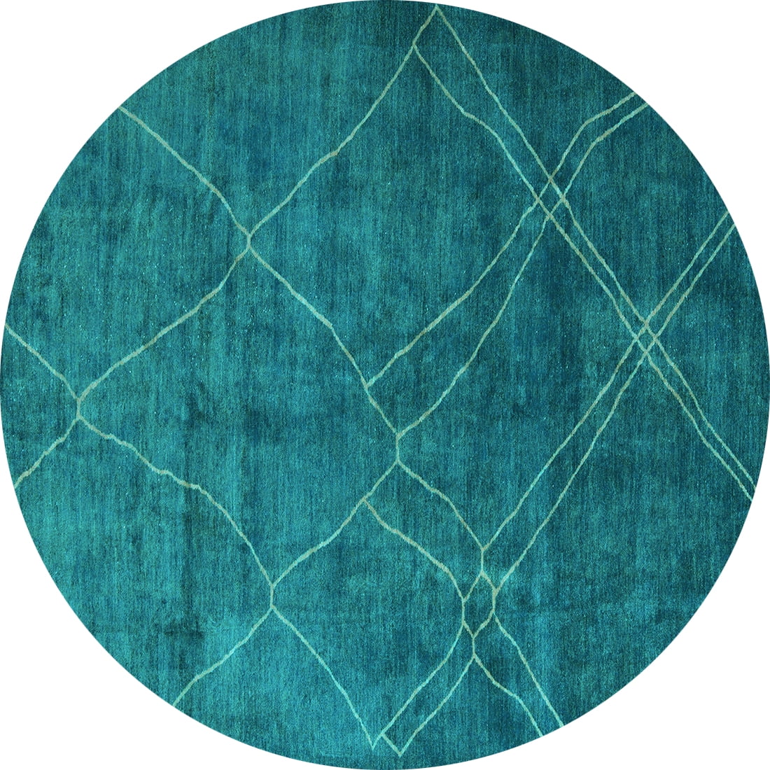 Ahgly Company Indoor Round Abstract Light Blue Modern Area Rugs, 5 ...