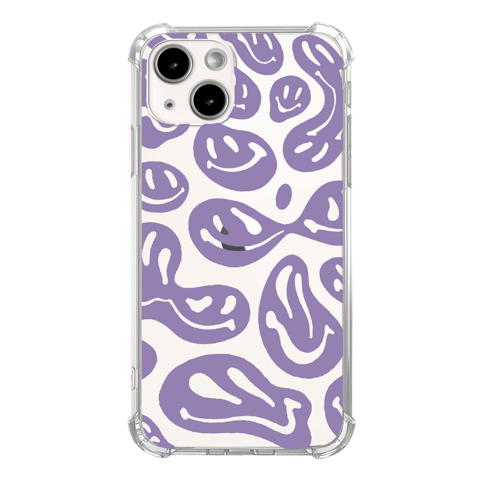 Purple Smiley Face Case Compatible with iPhone 13,Aesthetic Art Design TPU Bumper Bumper Cover ...