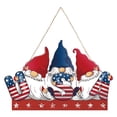 11.81x7.69in Gnome Wooden Hanging Sign, Patriotic USA Independence Day ...