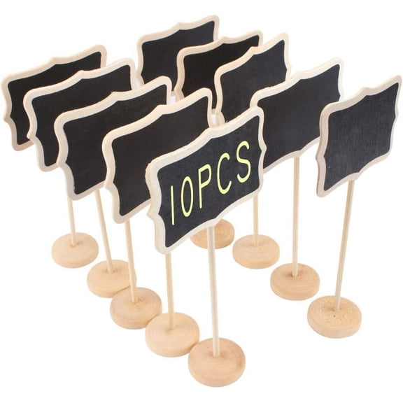 sunsanly 10Pcs Mini Chalkboard Sign with Stand Wooden Desktop ...