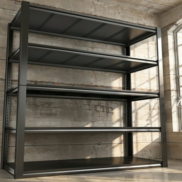 WEN Four-Tier Industrial Steel Storage Rack with Adjustable Shelving ...