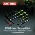 ULTRA STEEL 81PC Screwdriver Ratchet Driver Set with Bits, Guide ...