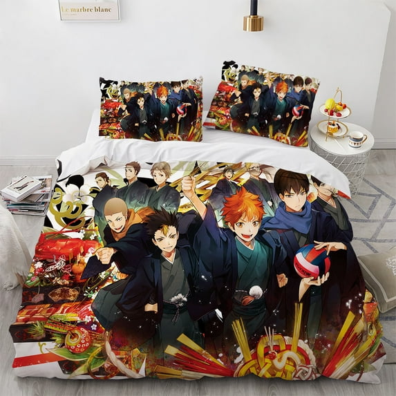 3D Anime Haikyuu Bedding Comforter Sets Queen Size Fashion Cartoon ...