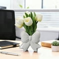Ceramic Decorative Flower Vase, Modern Minimalist Design, 4.92 x 4.72 x ...