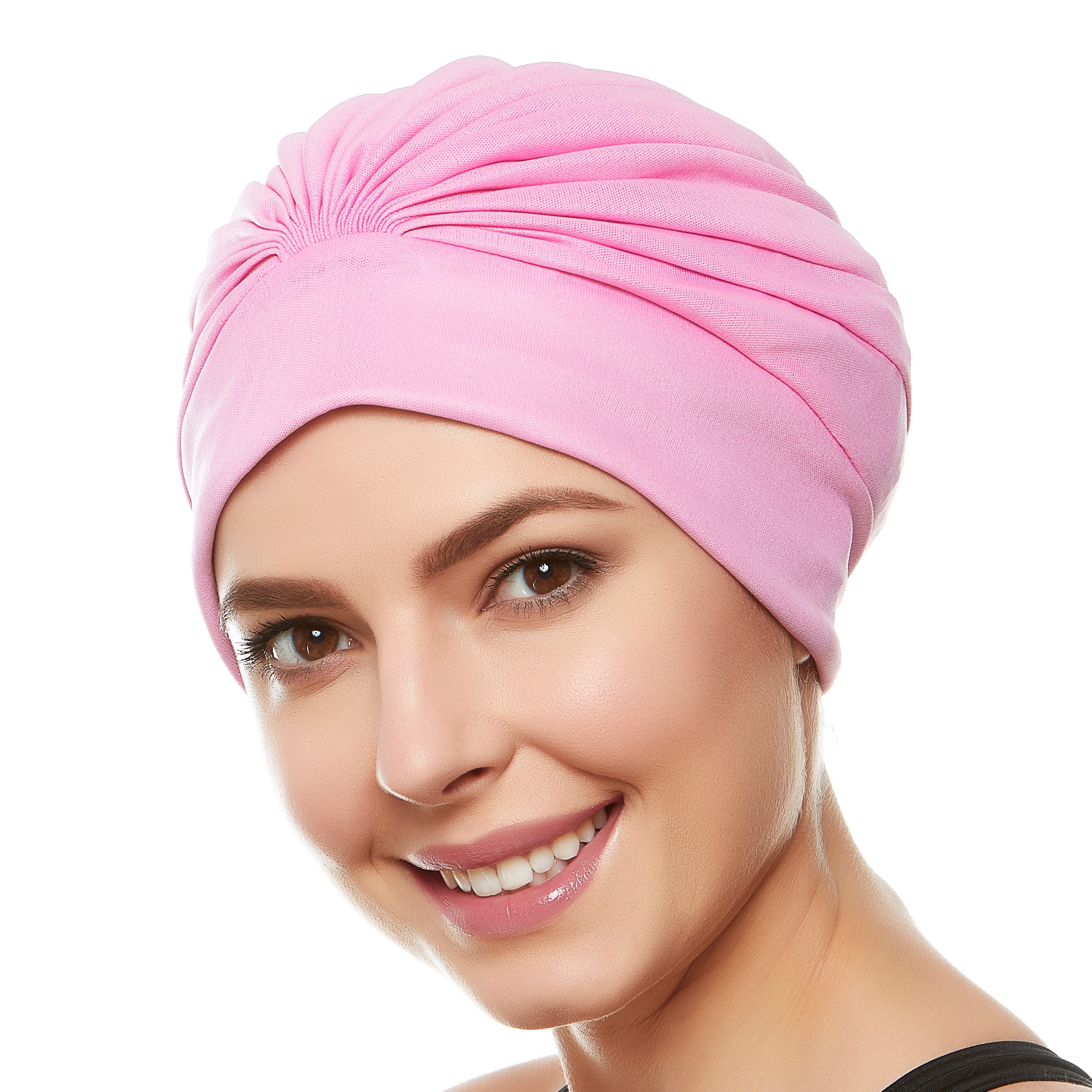 Beemo Women's Swim Bathing Cap Turban Polyester for Women - Light Pink ...