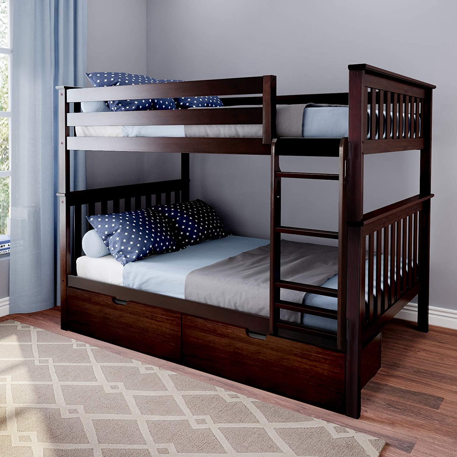 Click here for Bedsmart Solid Wood Full Over Full Bunk Bed With S... prices