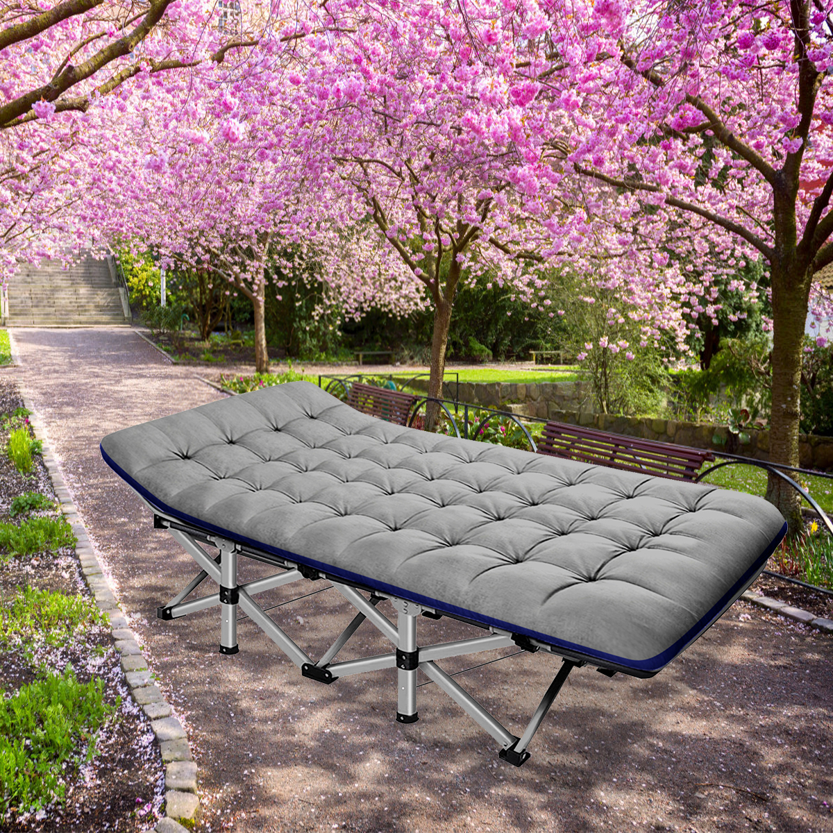 Slsy 75"L x 28"W Folding Camping Cot, Folding Cot, Heavy Duty Sleeping ...