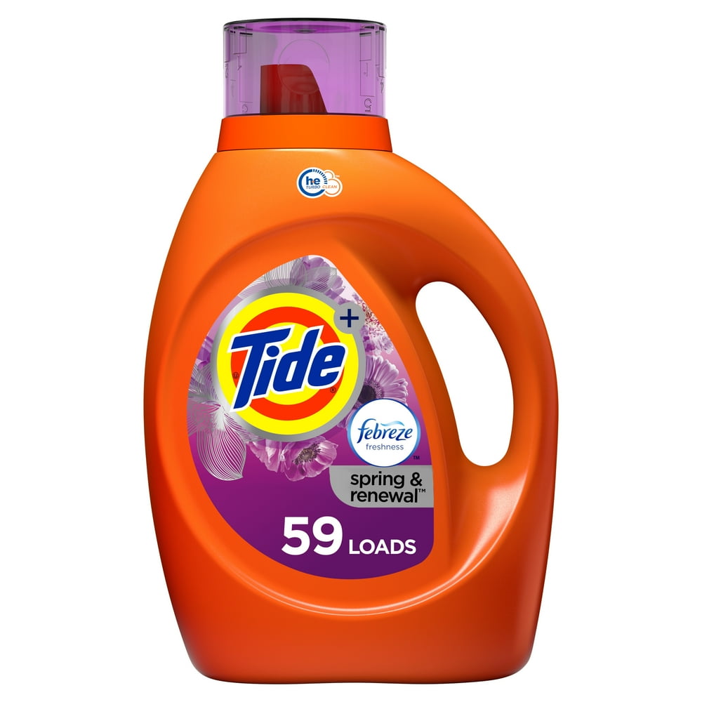 Tide Spring & Renewal HE, 59 Loads Liquid Laundry Detergent, 92 fl oz ...