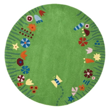 SAFAVIEH Carousel Kids Orpa The Dog Area Rug, Ivory/Blue, 3'3" x 5'3 ...