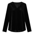Women's Elegant Velvet Long Sleeve T Shirts V Neck Maternity Tunic Tops ...