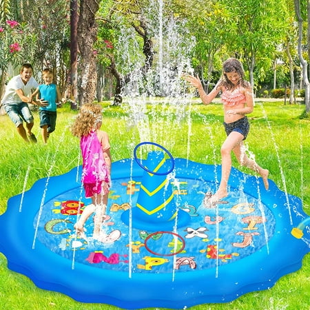 68 Inch 3-in-1 Splash Pad - Toddler Inflatable Pool, Kids Play Mat and ...