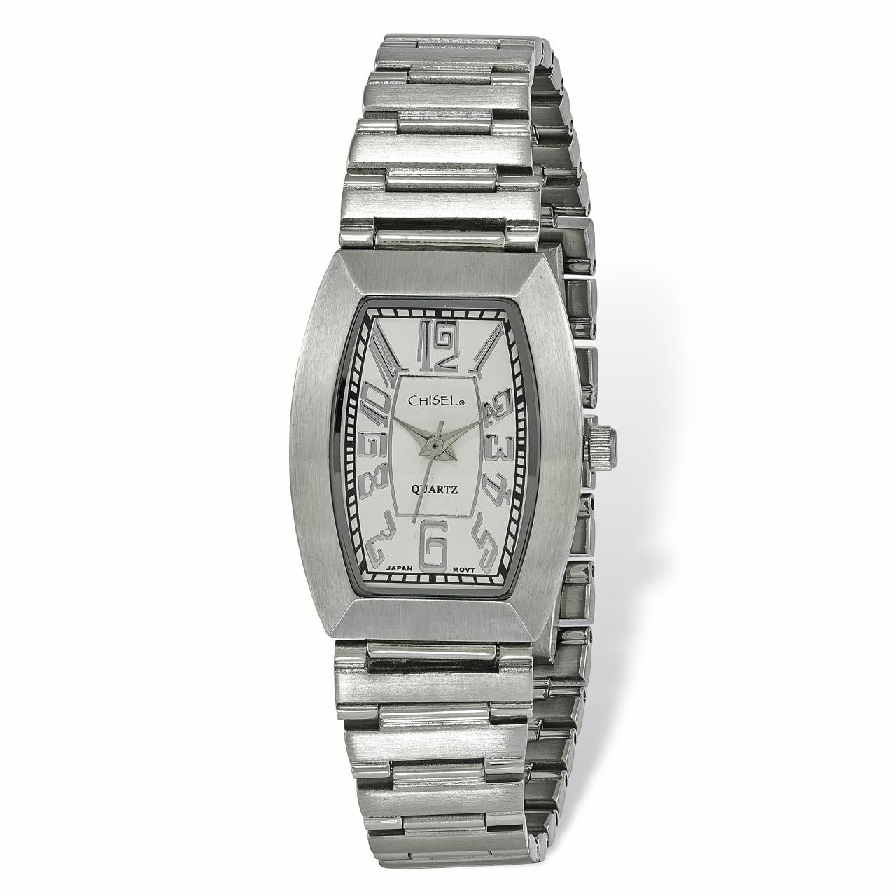 Ladies Chisel Stainless Steel White Tonneau Dial Watch - Walmart.com