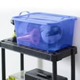 LIFE STORY 13.75 Gallon Blue Plastic Storage Container with Lids ...