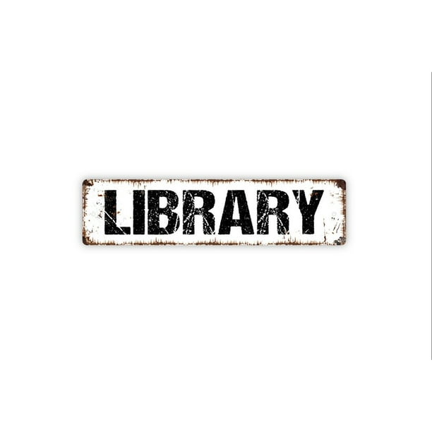Letrero de biblioteca para sala de lectura, de metal, rústico, para ...