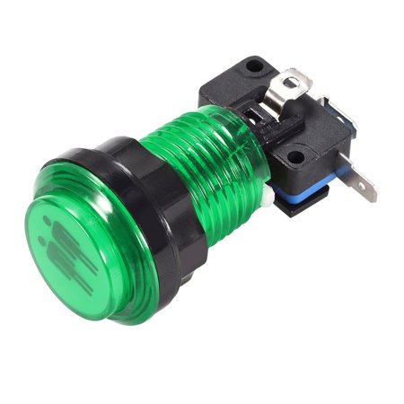 Game Push Button 33mm 12V LED Illuminated Push Button Switch with Micro switch 2 Person Icon ...